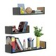 Trista - [Gray Space] U-Shaped Leather Wall Shelf / Bookshelf ...